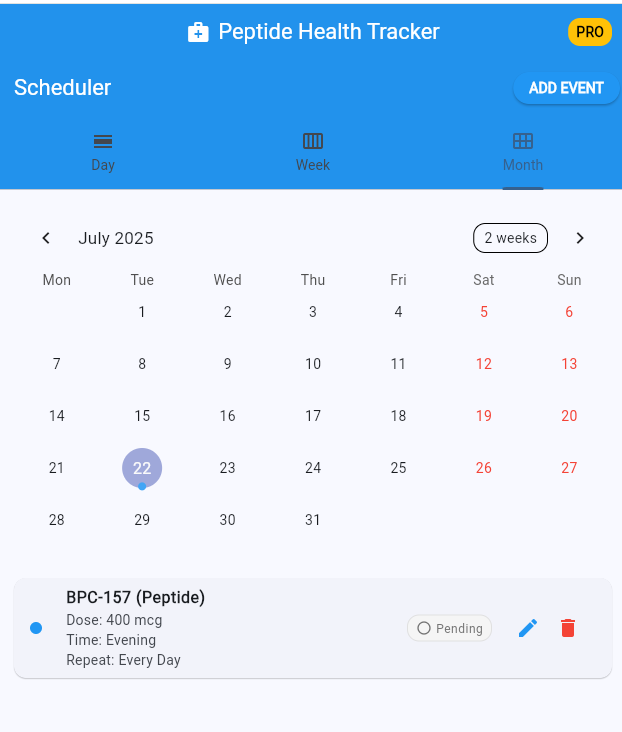 Peptide Health Tracker - Advanced Peptide Therapy Management